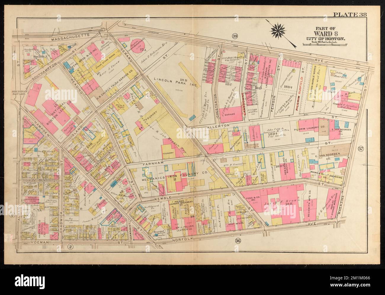 Atlas of the city of Boston, Roxbury : plate 38 , Boston Mass., Maps ...