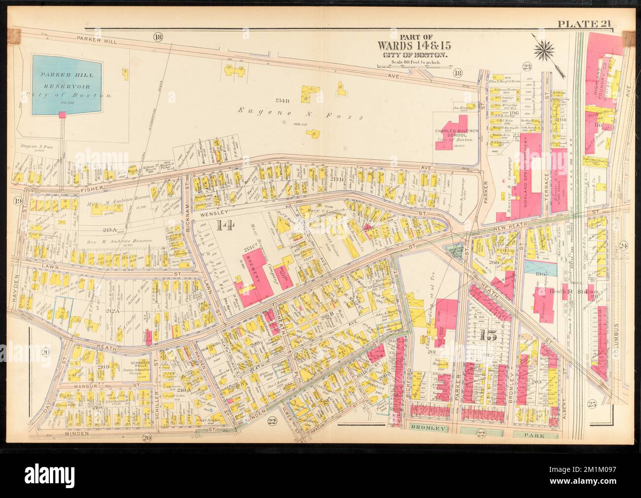 Atlas of the city of Boston, Roxbury : plate 21 , Boston Mass., Maps ...