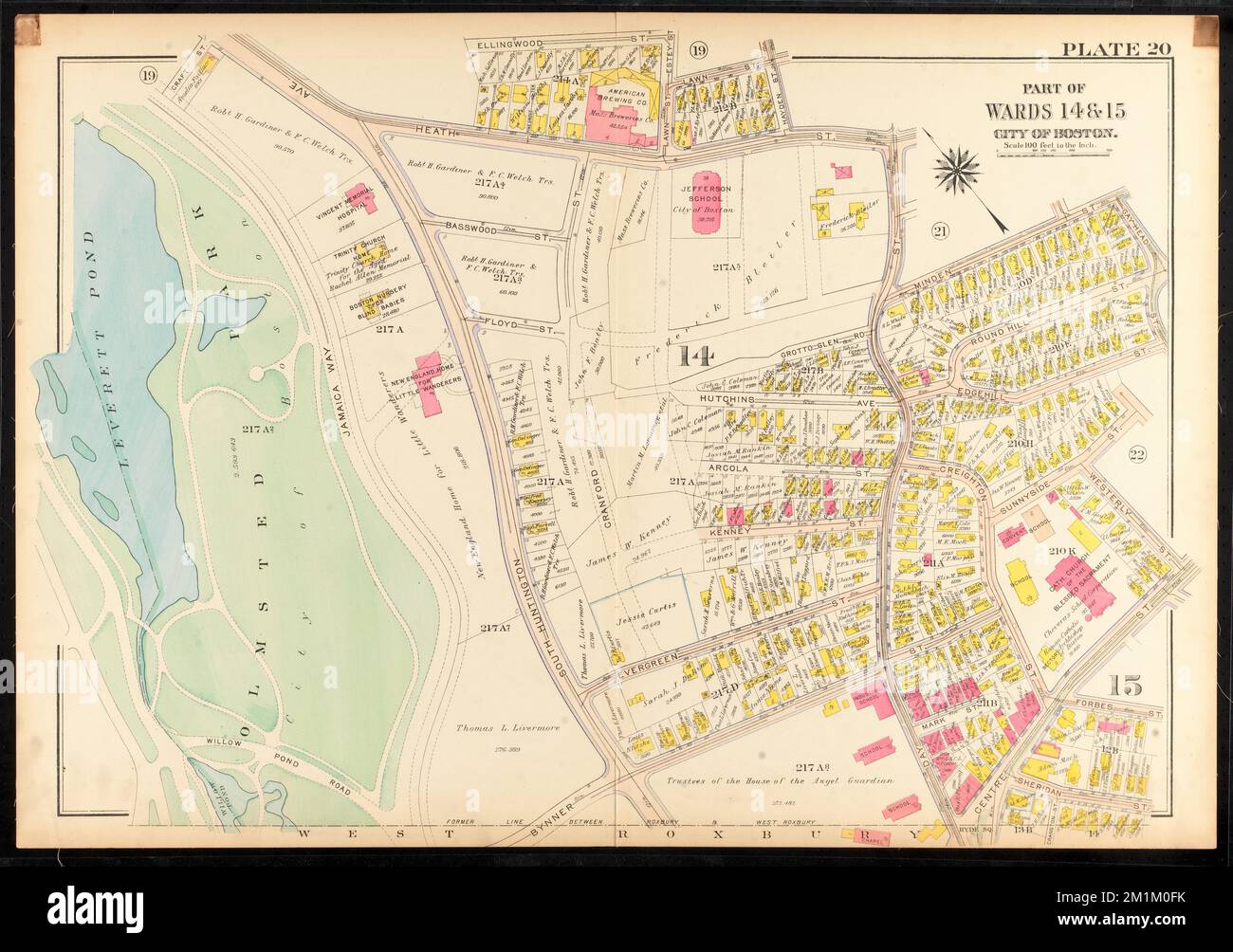 Atlas of the city of Boston, Roxbury : plate 20 , Boston Mass., Maps ...