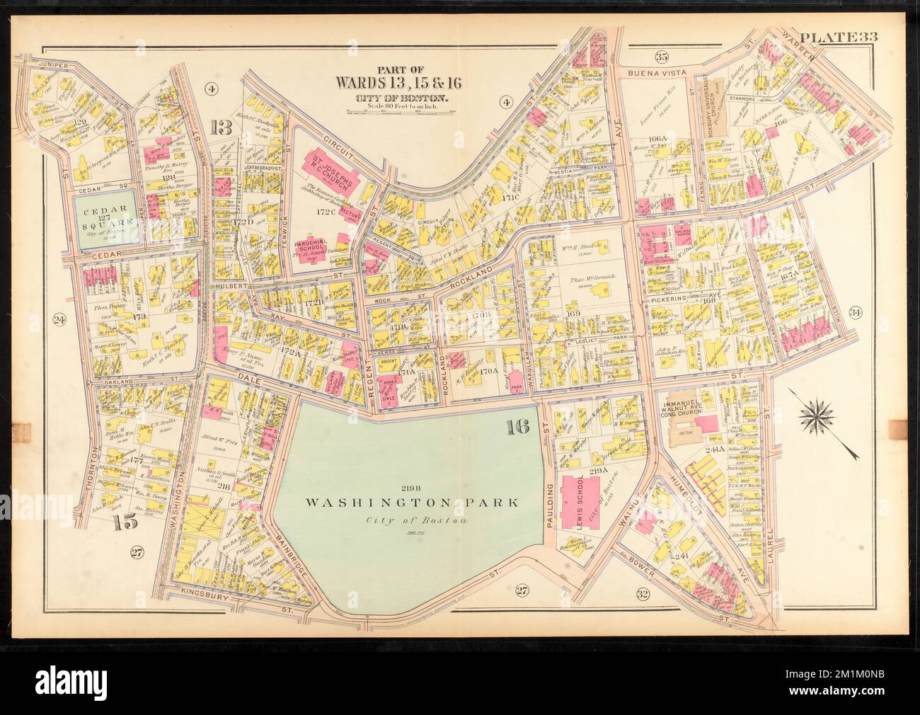 Atlas of the city of Boston, Roxbury : plate 33 , Boston Mass., Maps ...