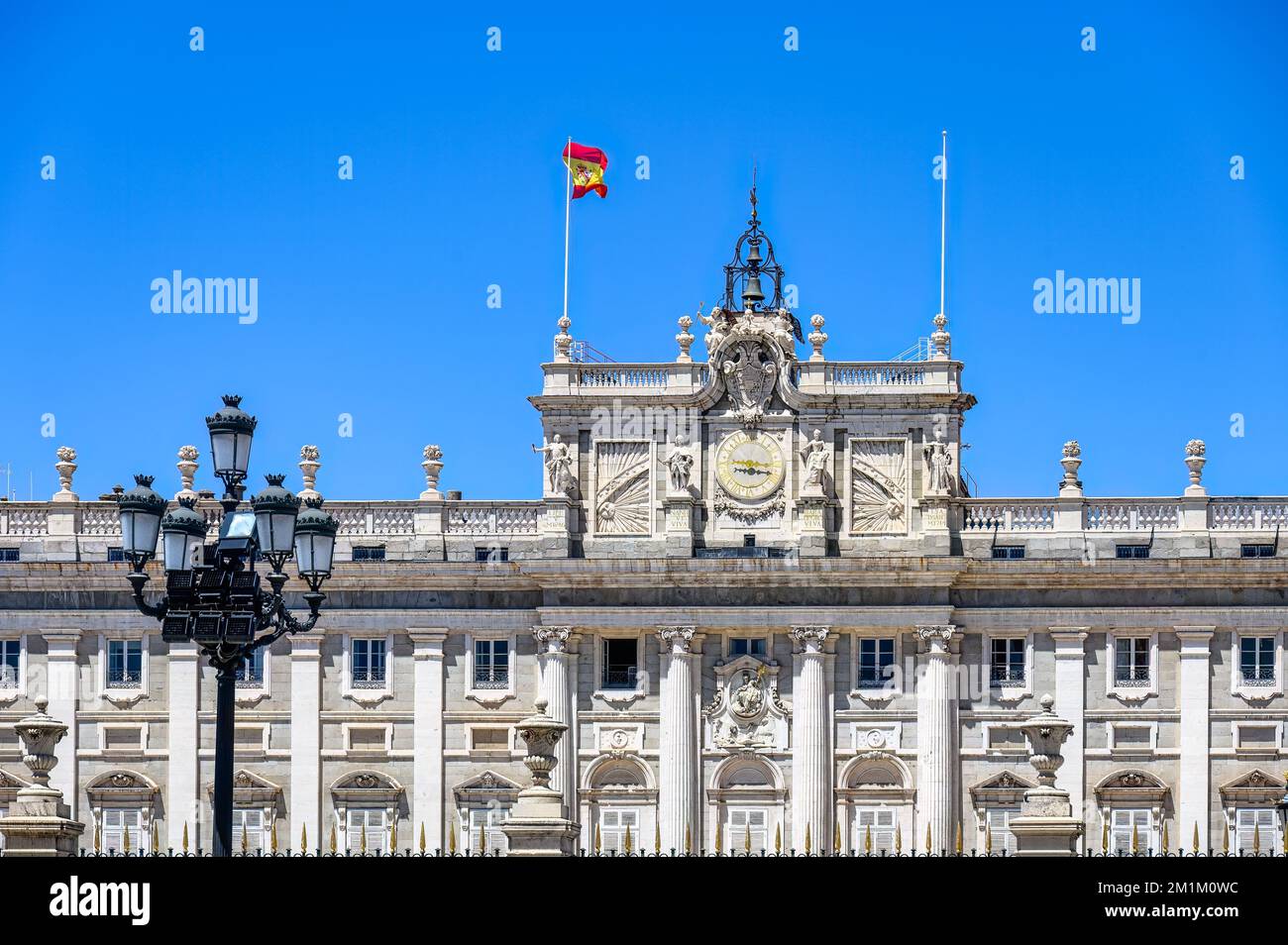 Madrid Royal Palace. Close-up detail of the facade. Exterior building ...