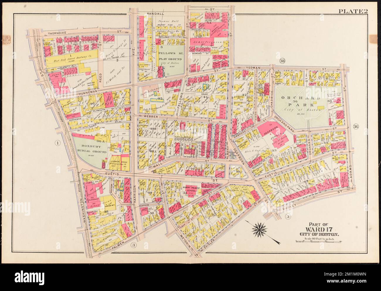 Atlas of the city of Boston, Roxbury : plate 2 , Boston Mass., Maps ...