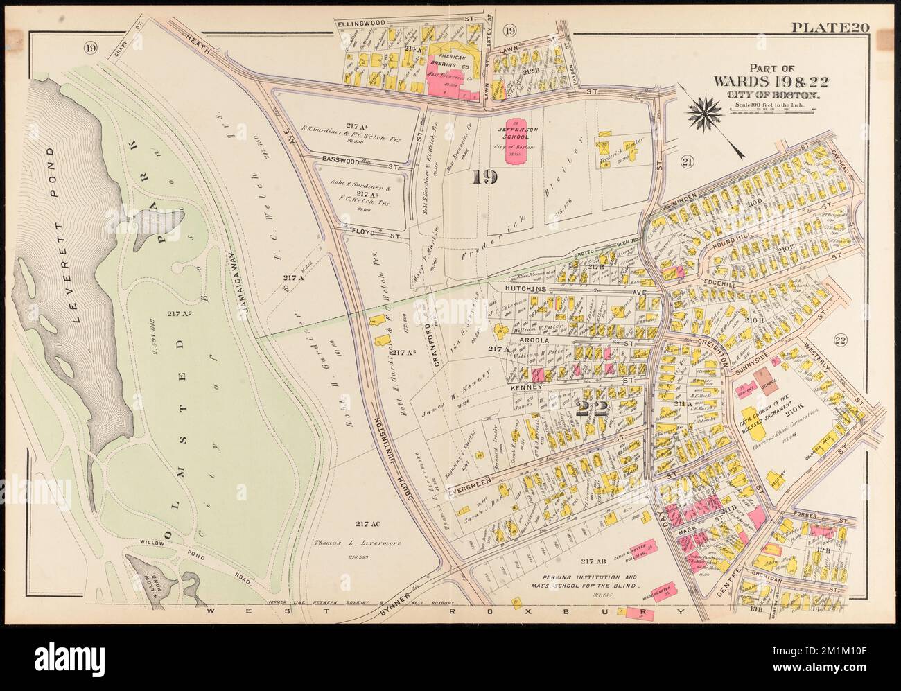 Atlas of the city of Boston, Roxbury : plate 20 , Boston Mass., Maps ...