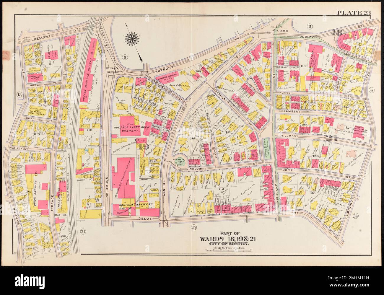 Atlas of the city of Boston, Roxbury : plate 23 , Boston Mass., Maps ...