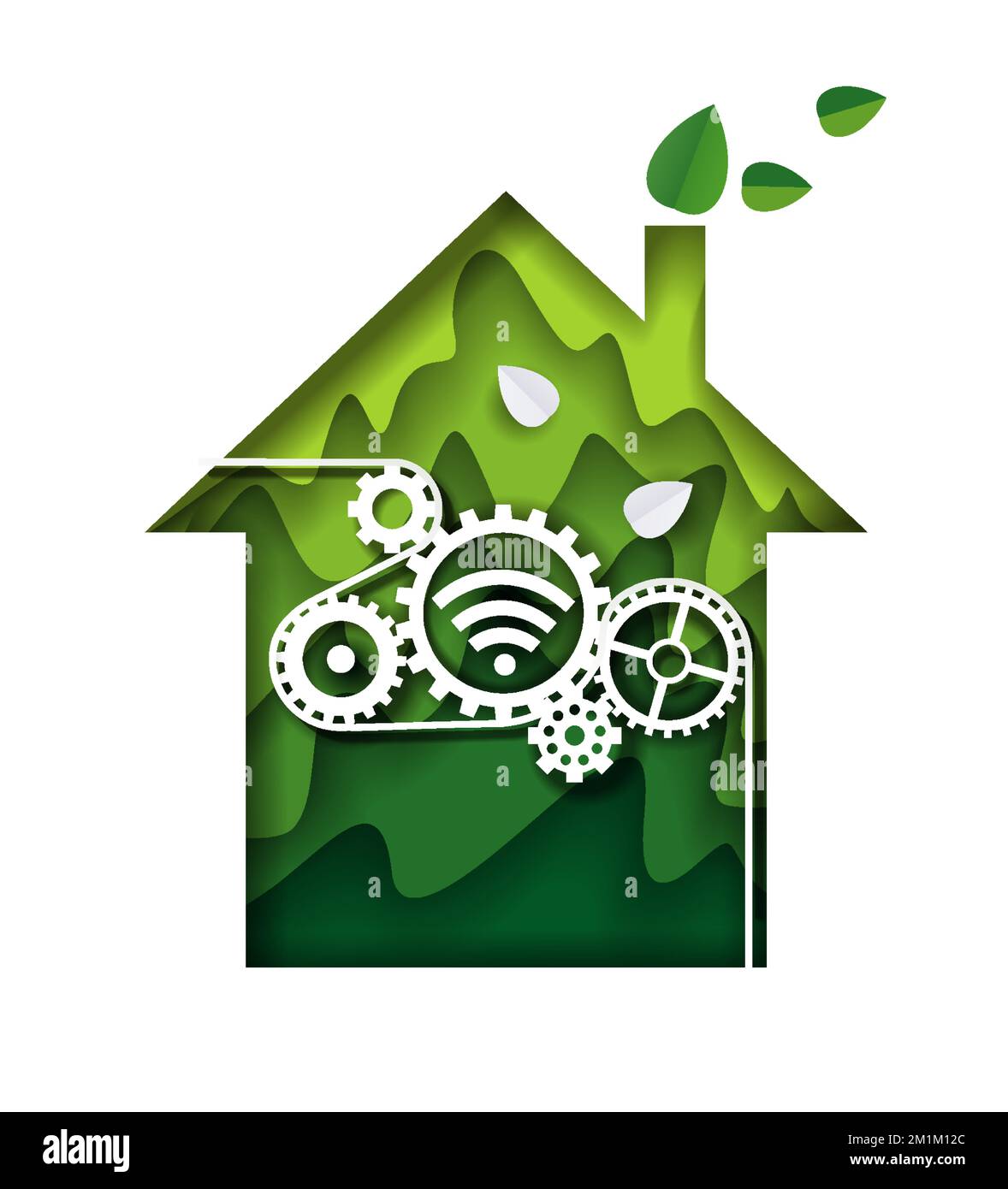 Eco smart home vector logo abstract papercut Stock Vector Image & Art ...