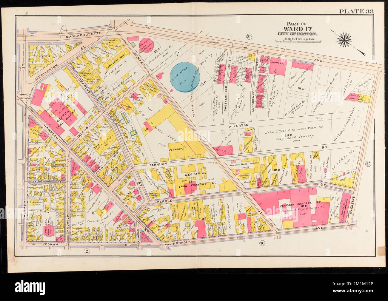 Atlas of the city of Boston, Roxbury : plate 38 , Boston Mass., Maps ...