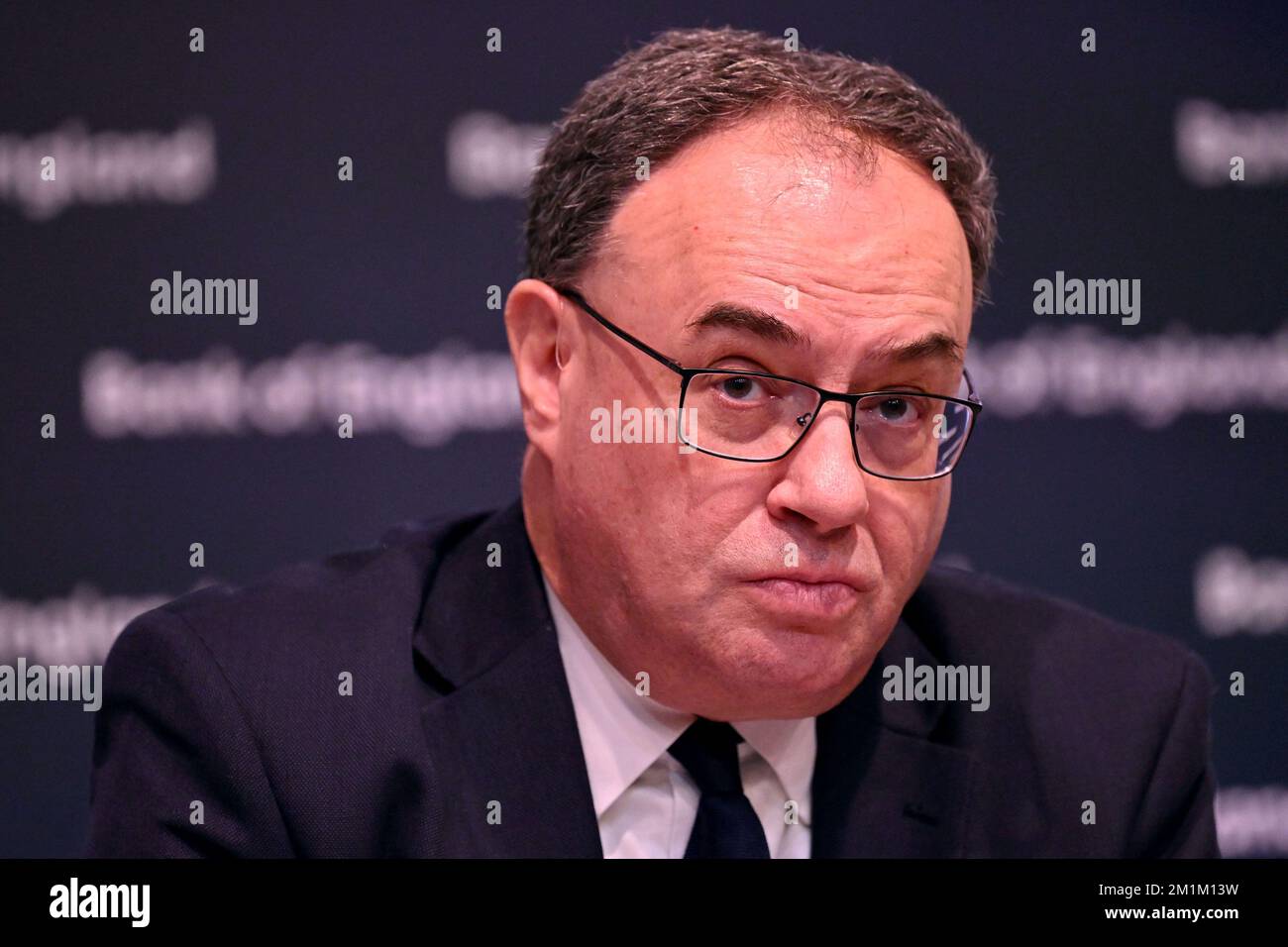 Governor of the Bank of England, Andrew Bailey, during the Bank of ...