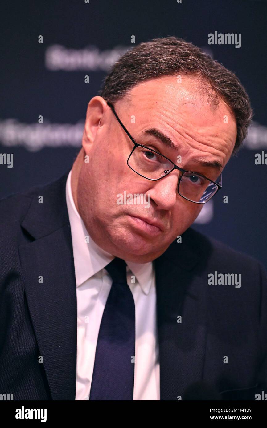 Governor of the Bank of England, Andrew Bailey, during the Bank of ...