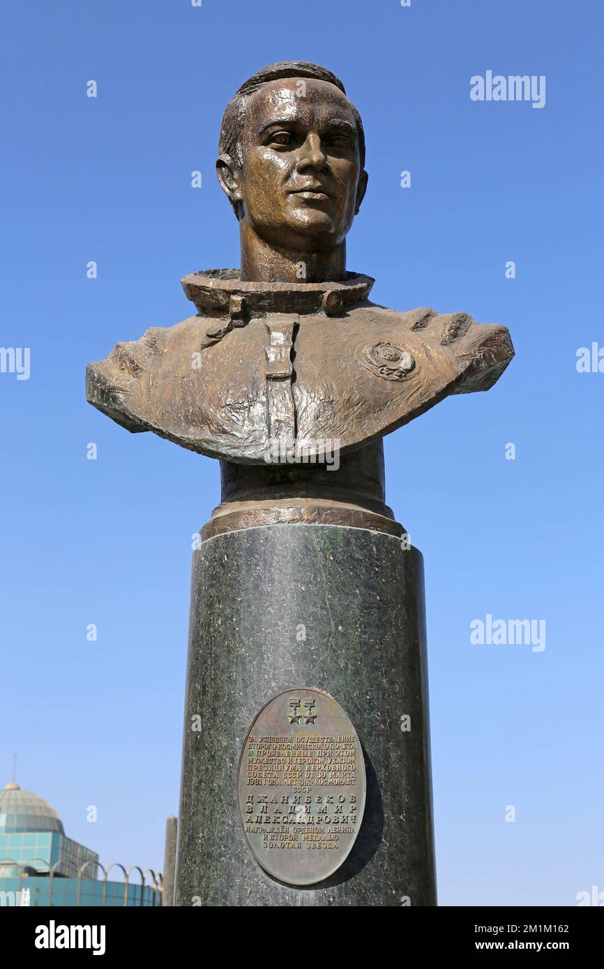 Statue of cosmonaut Vladimir Dzhanibekov, Memorial for Cosmonauts ...