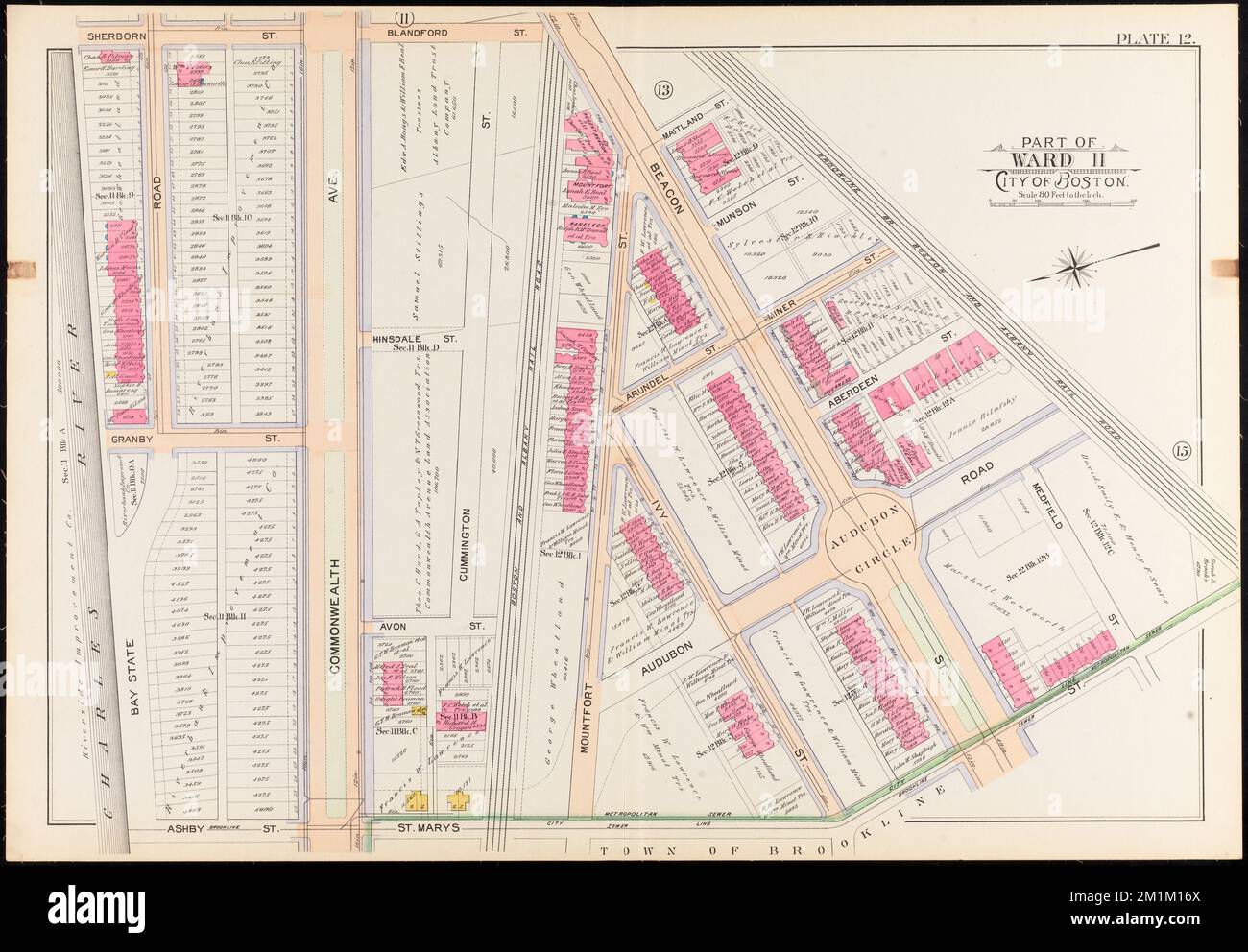 Atlas of the city of Boston, Roxbury : plate 12 , Boston Mass., Maps ...