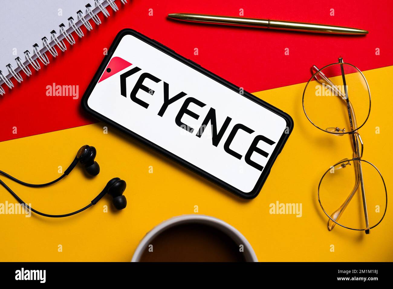 Poland. 10th Dec, 2022. In this photo illustration, a Keyence logo seen ...