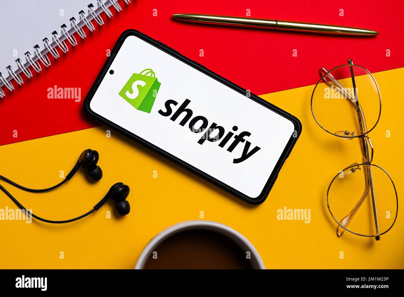 Poland. 10th Dec, 2022. In this photo illustration, a Shopify logo seen ...