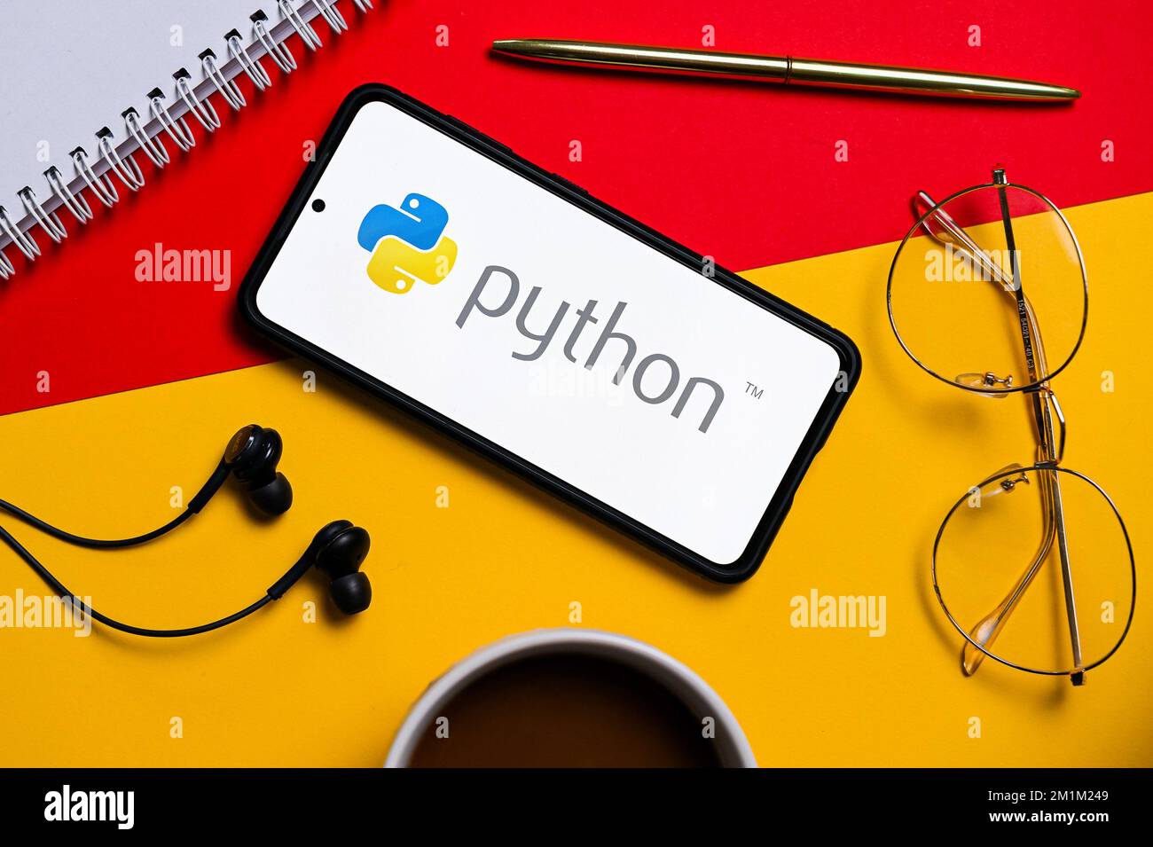 Poland. 10th Dec, 2022. In this photo illustration, a Python logo seen ...