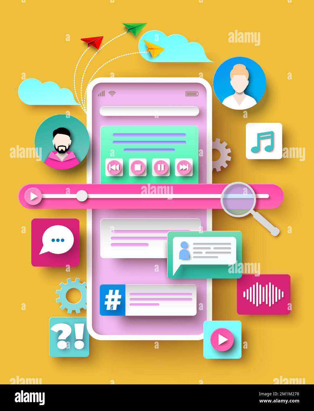 Podcast vector mobile app graphic 3d design Stock Vector Image & Art ...