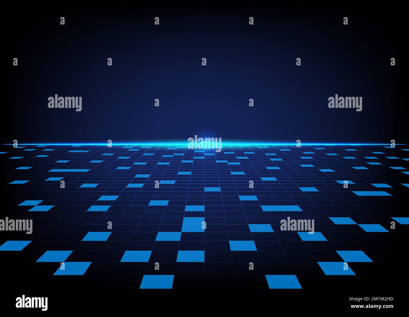Abstract perspective grid line and lighting technology background ...