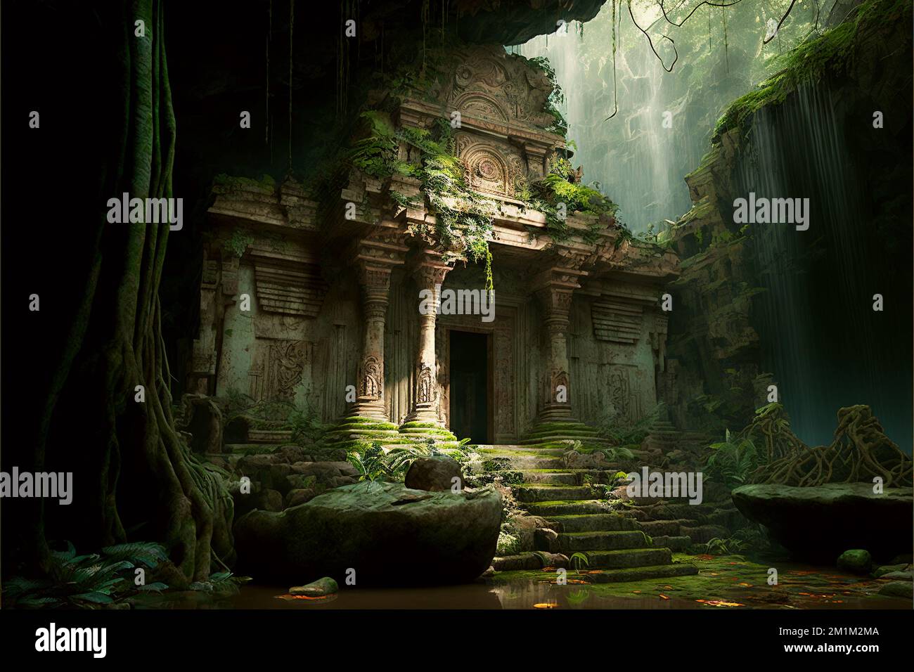 Lost temple illustration hi-res stock photography and images - Alamy