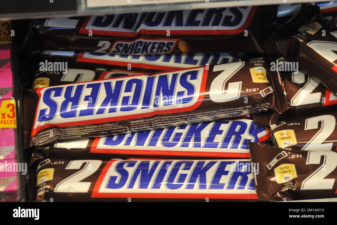 Copenhagen/Denmark/13 December 2022/Snickers bar chocolates in danish ...