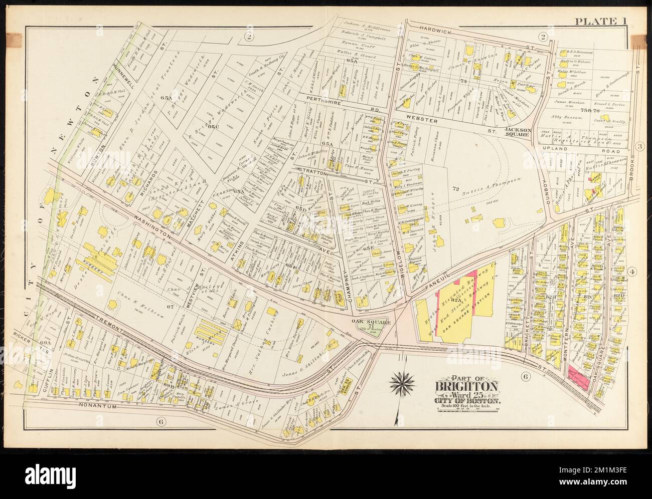 Atlas of the city of Boston, ward 25, Brighton : plate 1 , Boston Mass ...
