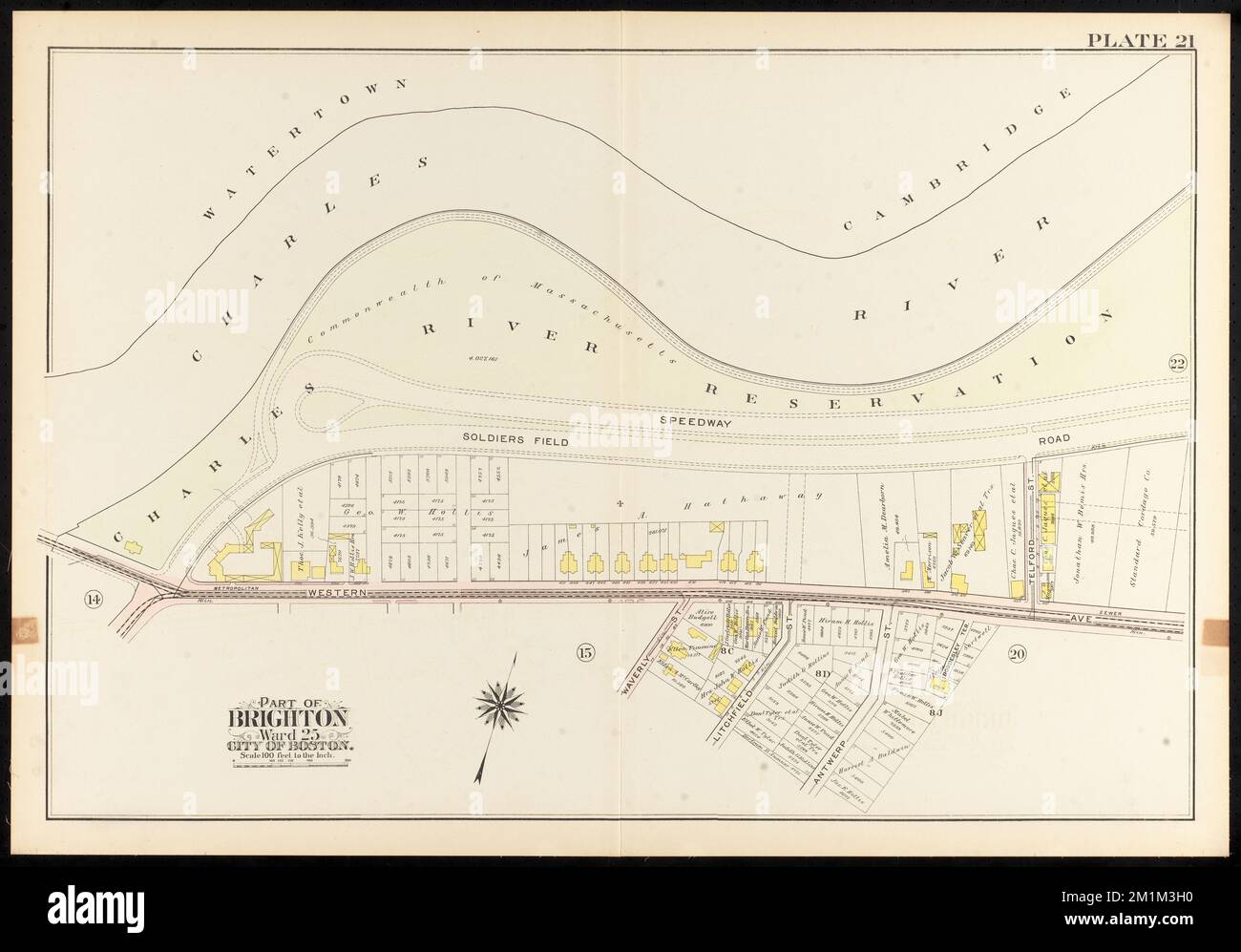 Atlas of the city of Boston, ward 25, Brighton : plate 21 , Boston Mass ...