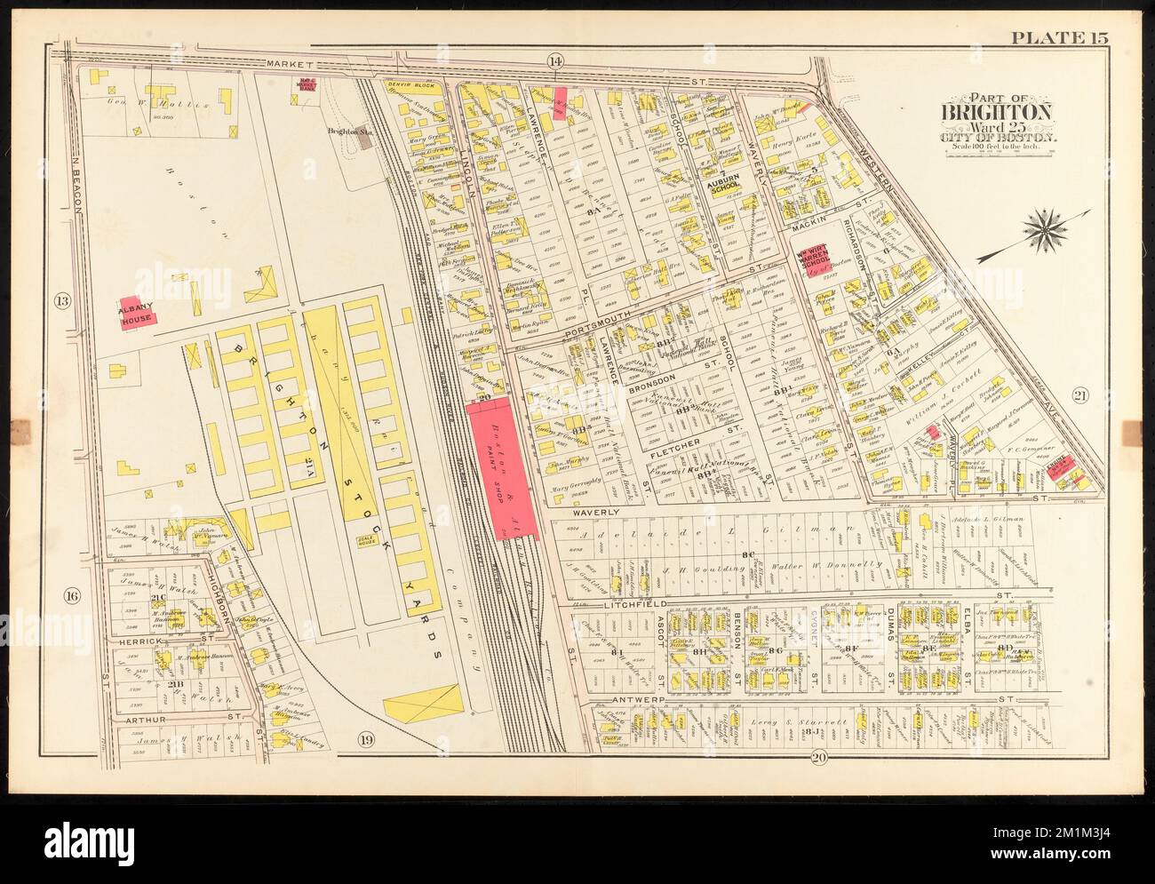 Atlas of the city of Boston, ward 25, Brighton : plate 15 , Boston Mass ...