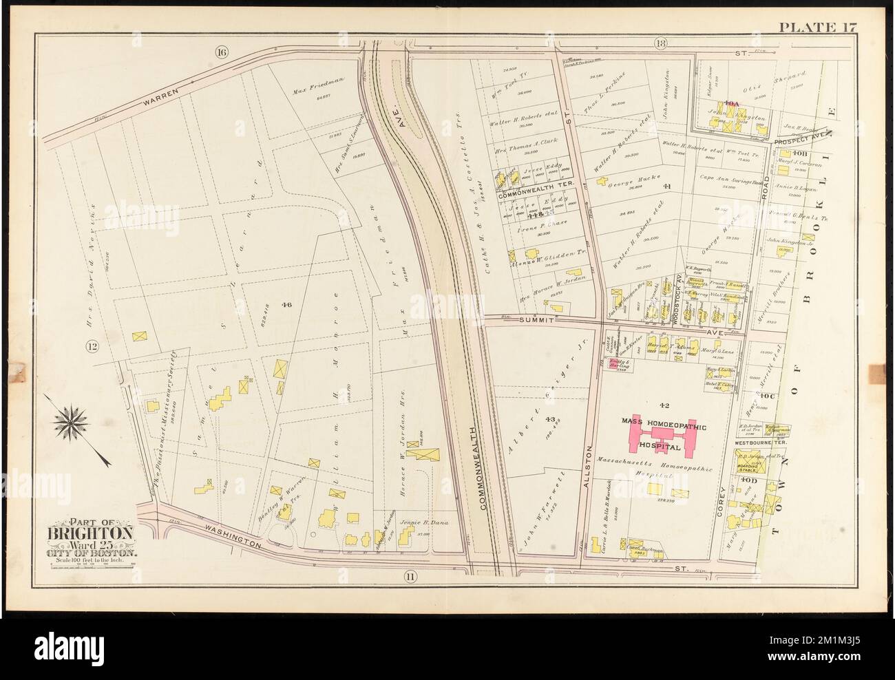Atlas of the city of Boston, ward 25, Brighton : plate 17 , Boston Mass ...