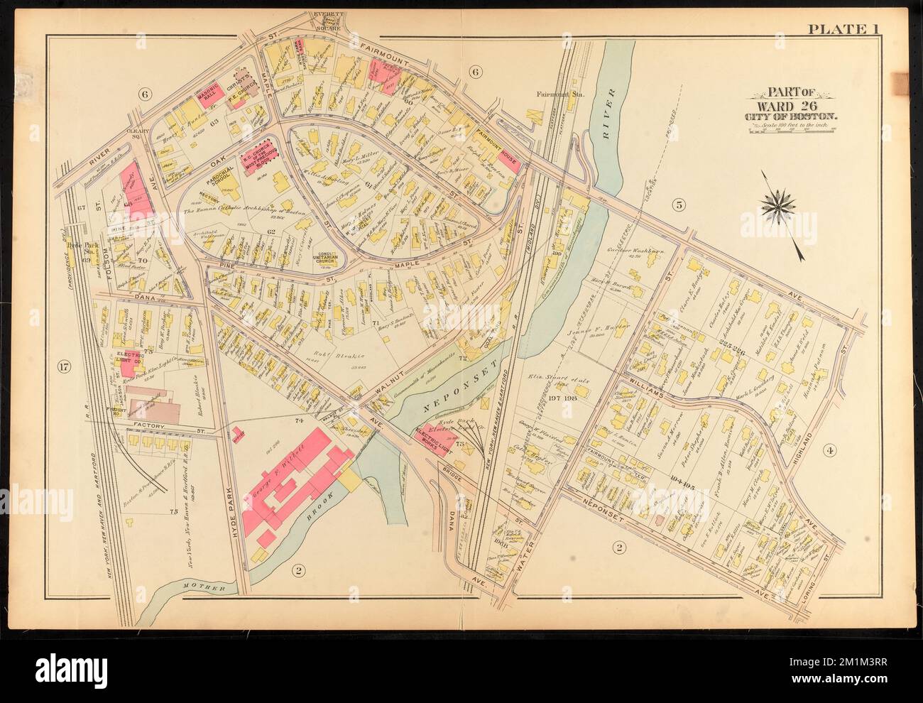 Atlas of the city of Boston, ward 26, Hyde Park : plate 1 , Boston Mass ...