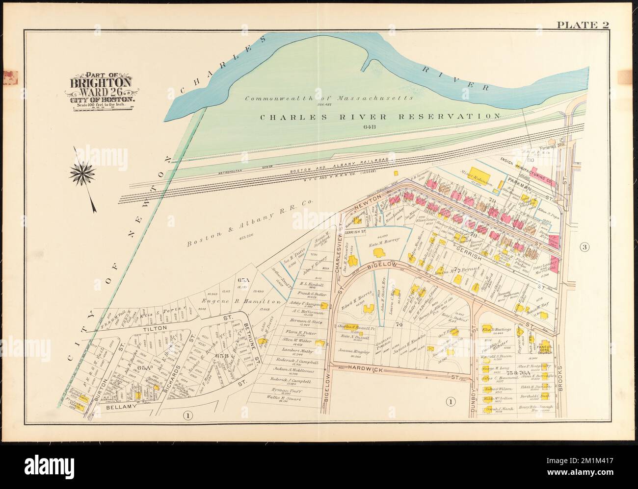 Atlas of the city of Boston, wards 25 & 26, Brighton : plate 2 , Boston ...