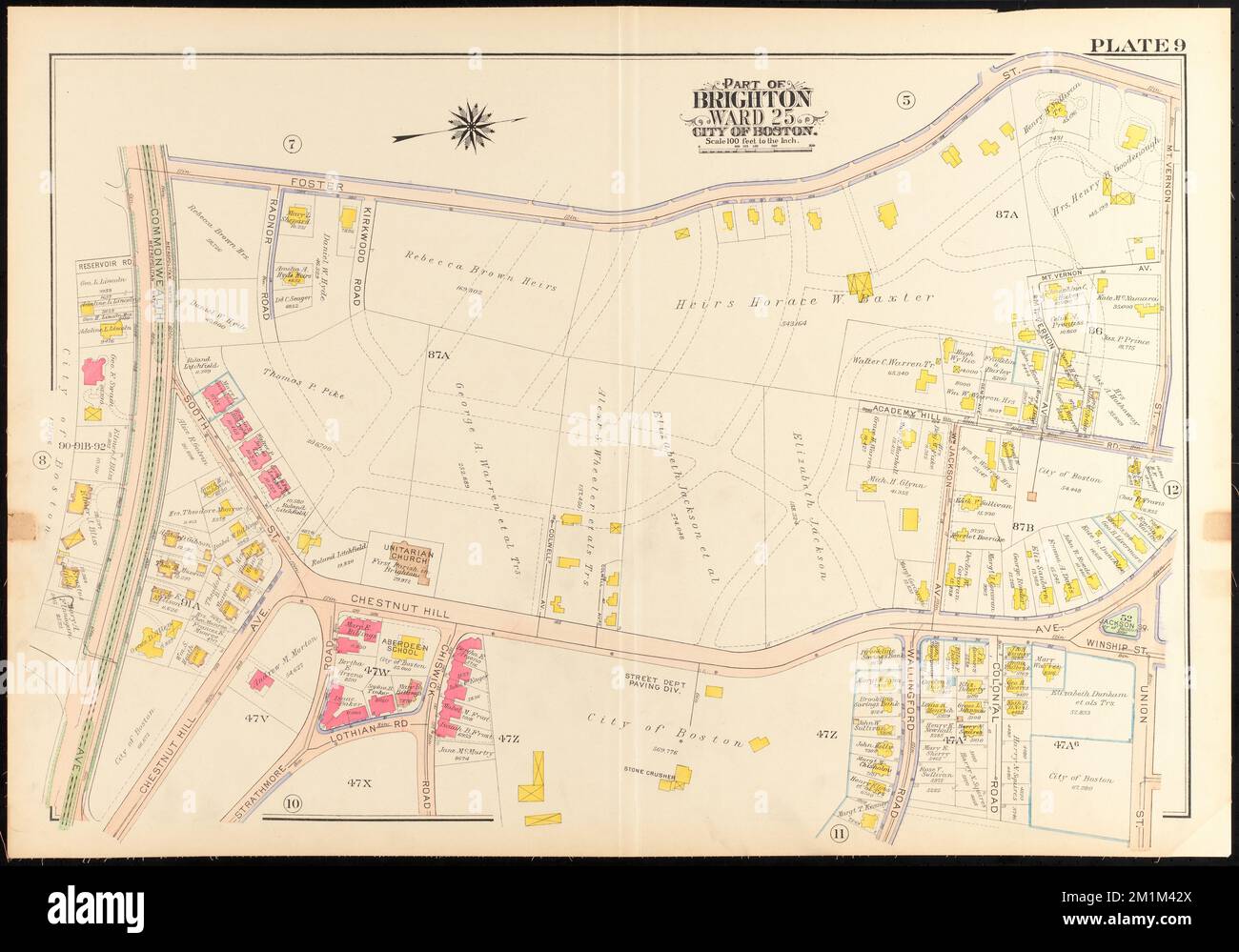 Atlas of the city of Boston, wards 25 & 26, Brighton : plate 9 , Boston ...