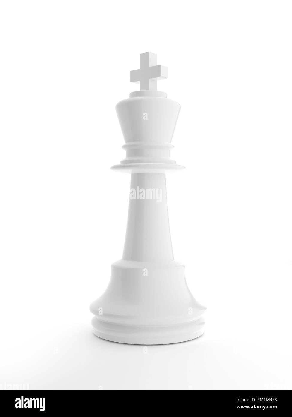 Chess King White Isolated On White Background - 3D Illustration Render ...