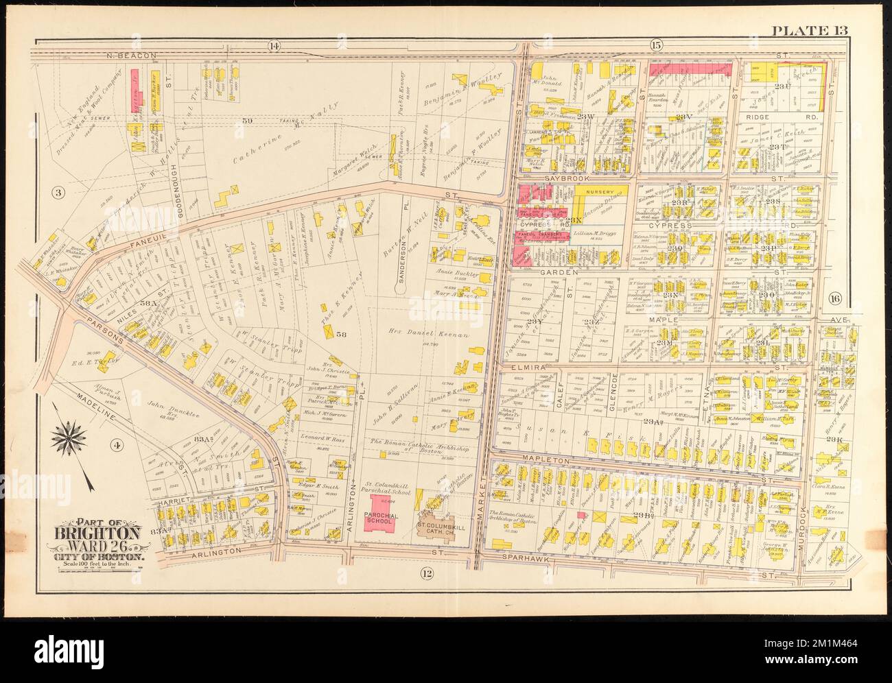 Atlas of the city of Boston, wards 25 & 26, Brighton : plate 13 ...