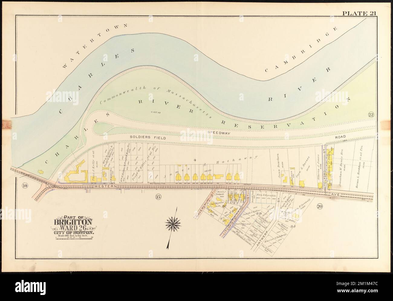 Atlas of the city of Boston, wards 25 & 26, Brighton : plate 21 ...