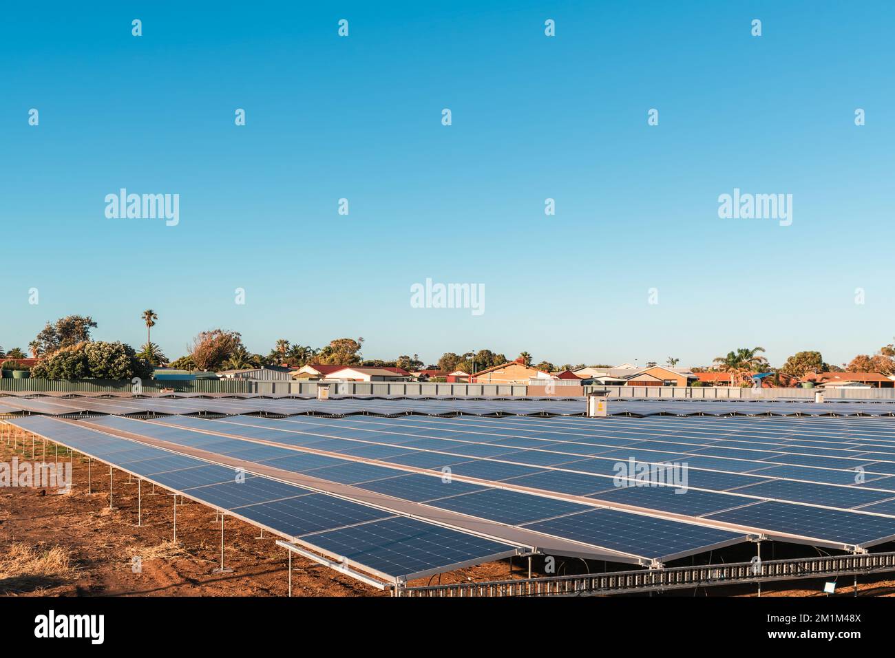 New solar panel farm under construction in suburban area of South ...