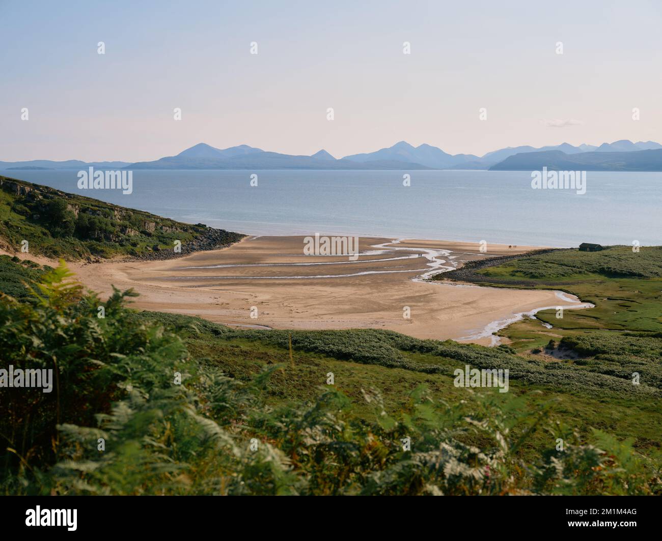 Applecross Sands beach in the summer landscape looking across to the ...