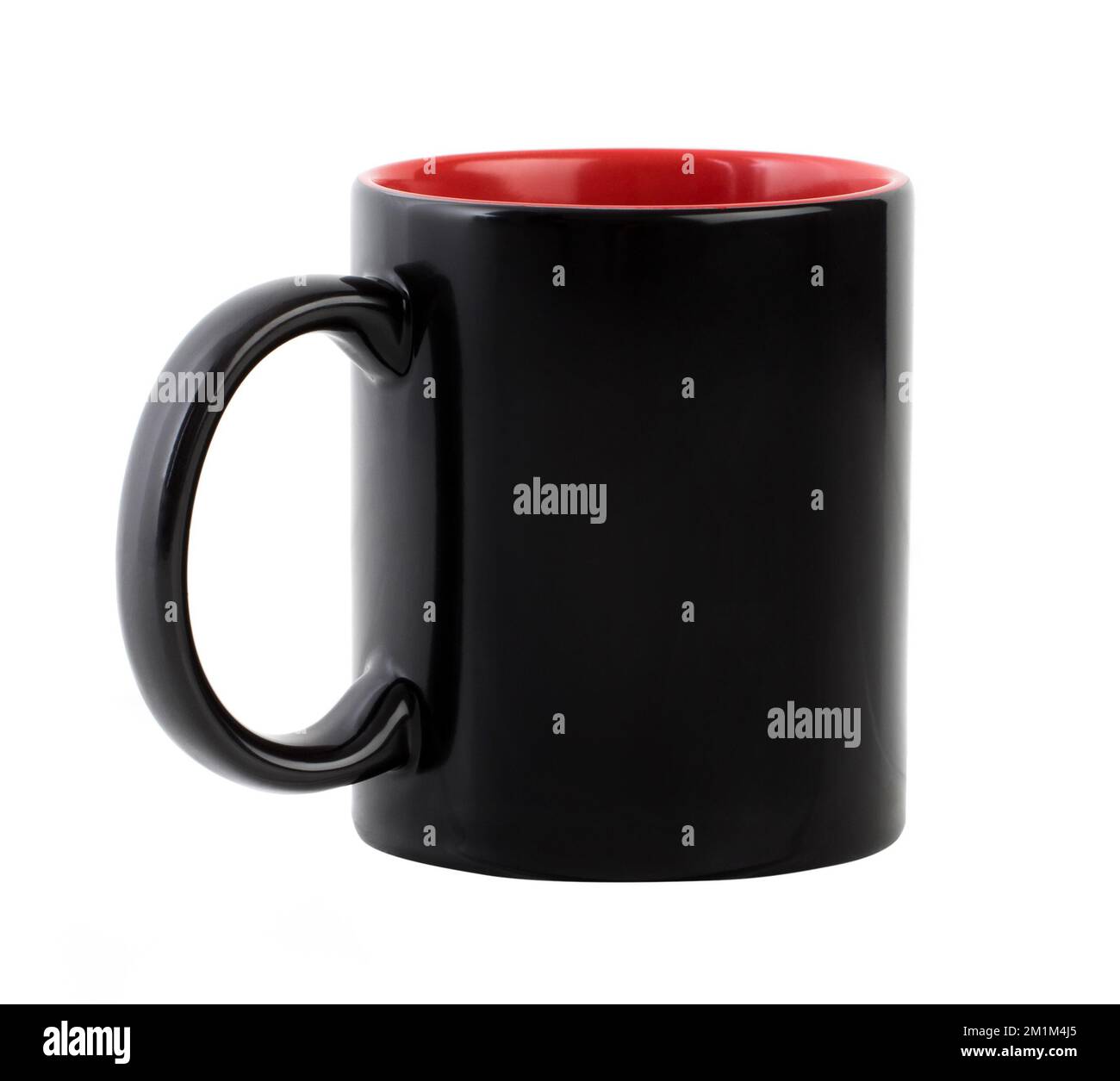 Blank black cup with red Stock Photo - Alamy