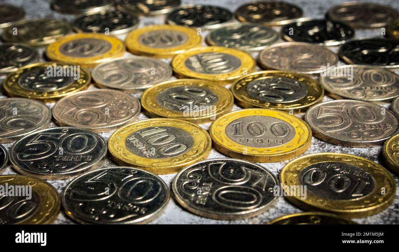 Kazakhstani tenge coins hi-res stock photography and images - Alamy