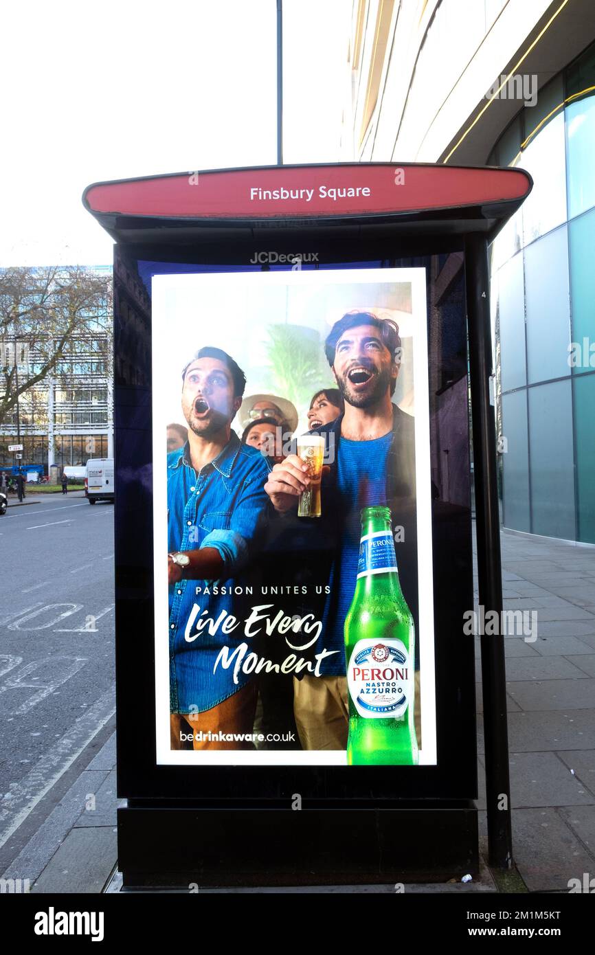 Peroni Italian beer electronic advert men watching World Cup football ...