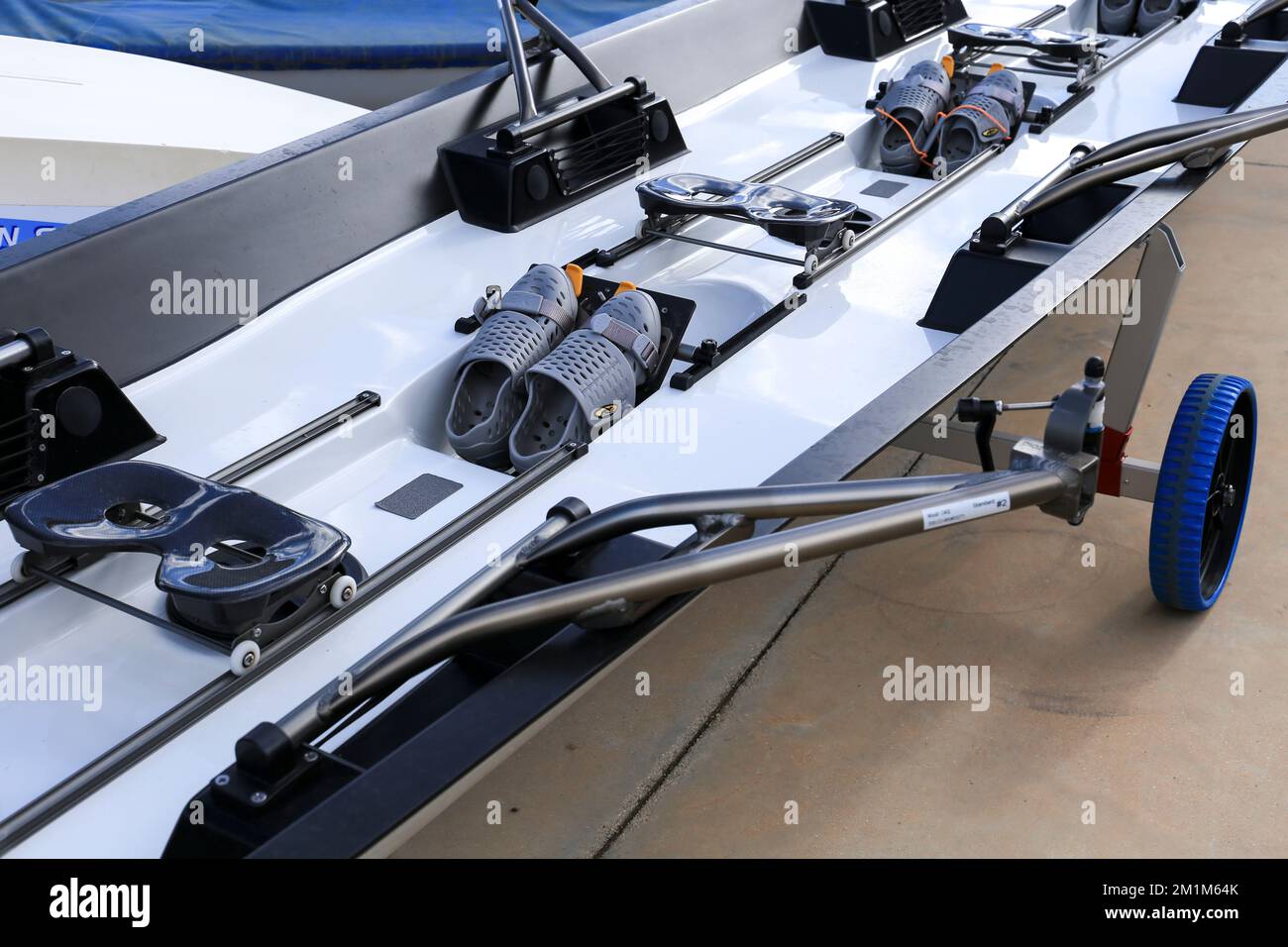 Santa Pola, Alicante, Spain- December 13, 2022: Rowing boats in the ...