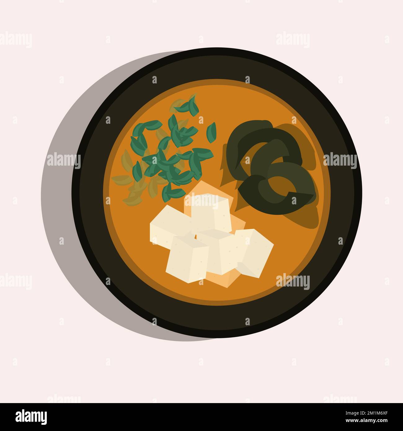Japanese national cuisine, miso soup. Vector illustration Stock Vector ...