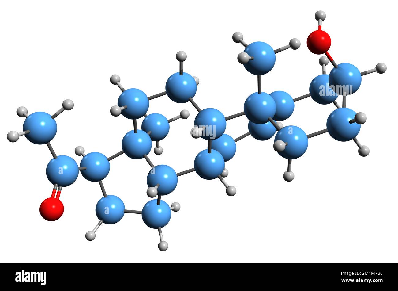 3D image of Pregnenolone skeletal formula - molecular chemical ... 3D image of Pregnenolone skeletal formula - molecular chemical ...