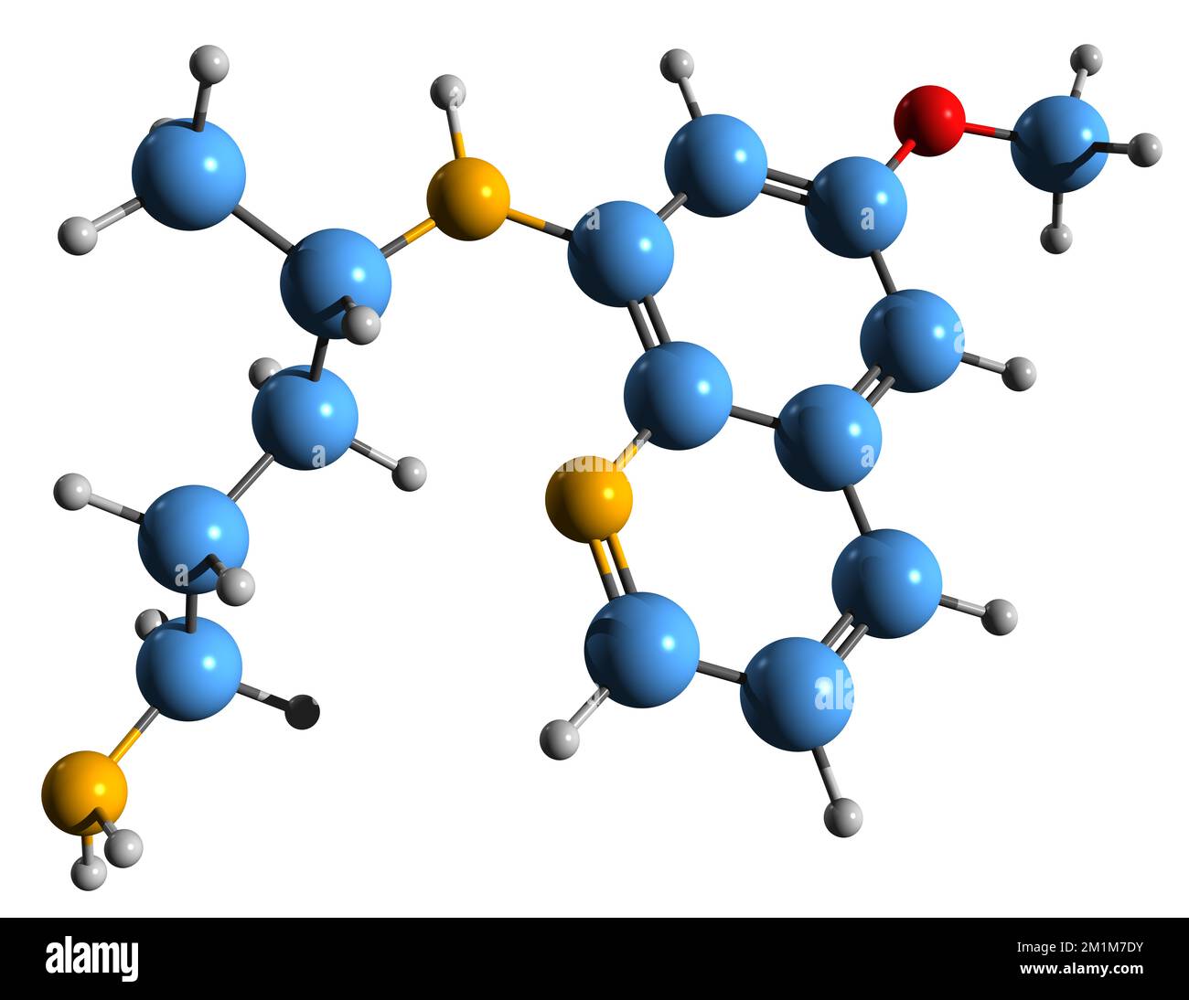 3D image of Primaquine skeletal formula - molecular chemical structure ...