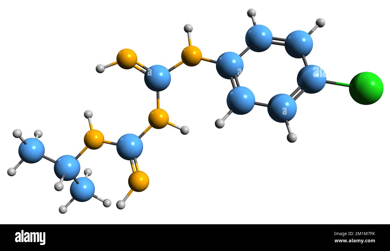 3D image of Proguanil skeletal formula - molecular chemical structure ...