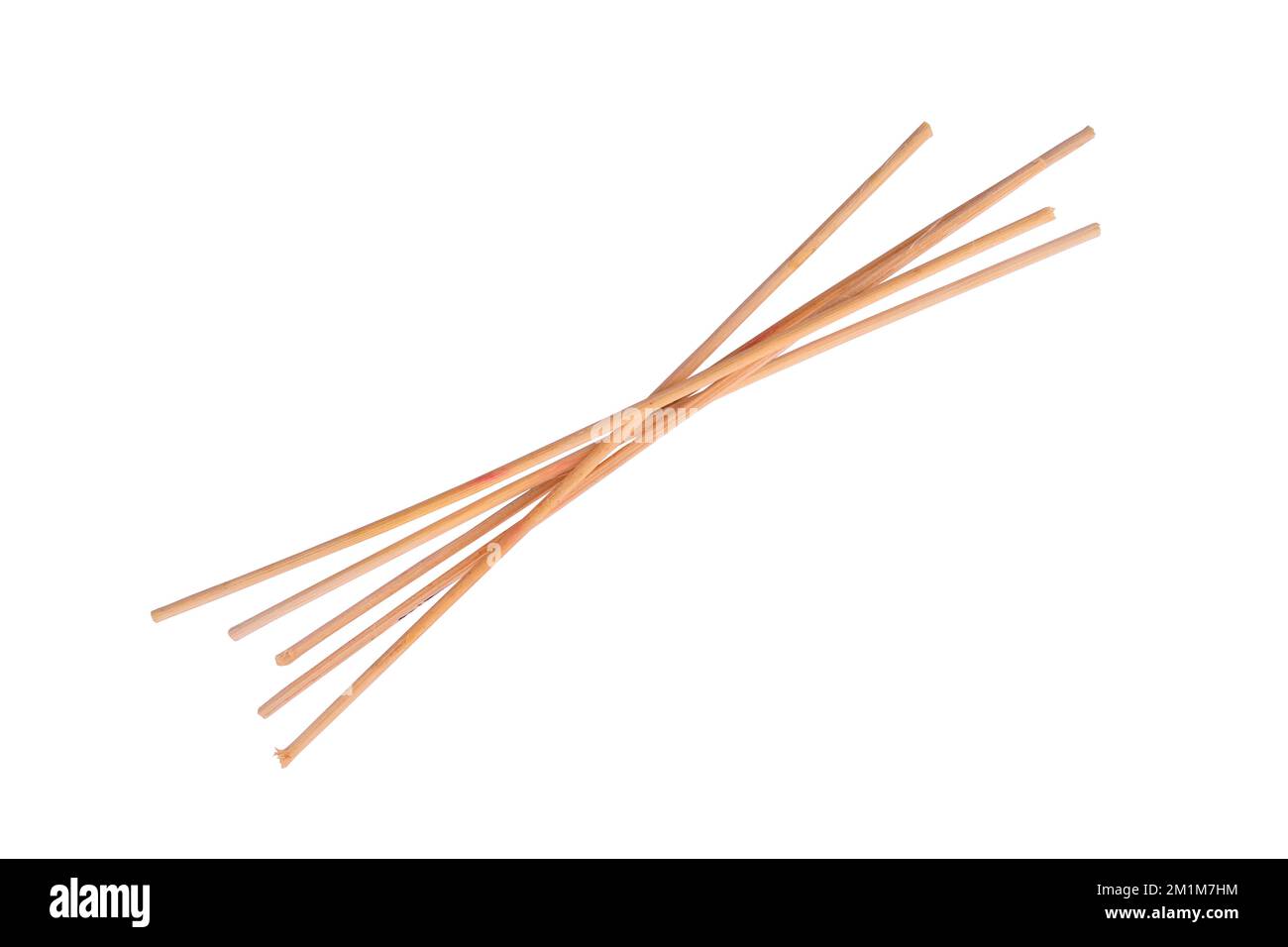 Wooden sticks for diffuser isolated on white background with clipping ...
