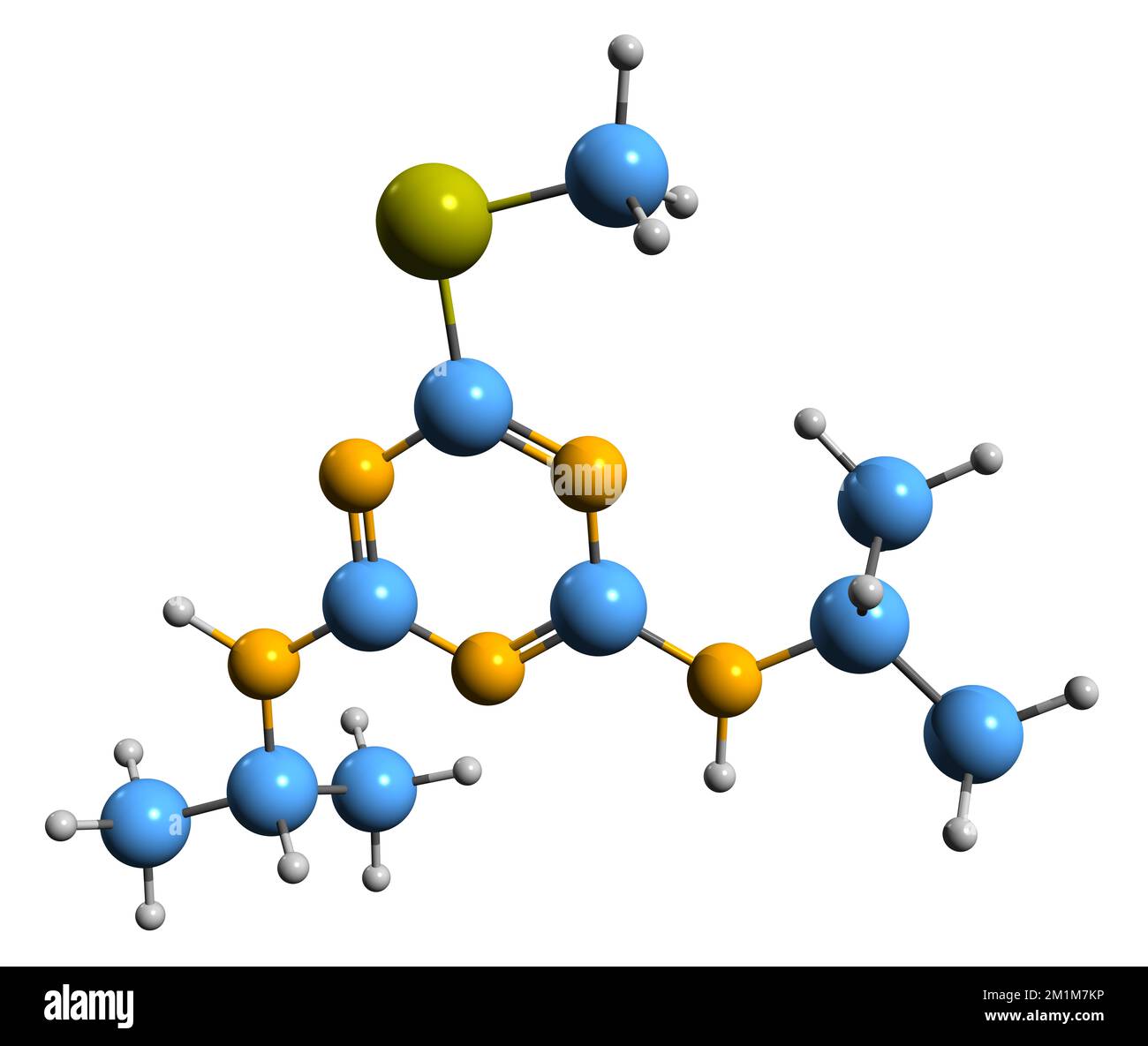 3D image of Prometrin skeletal formula - molecular chemical structure ...