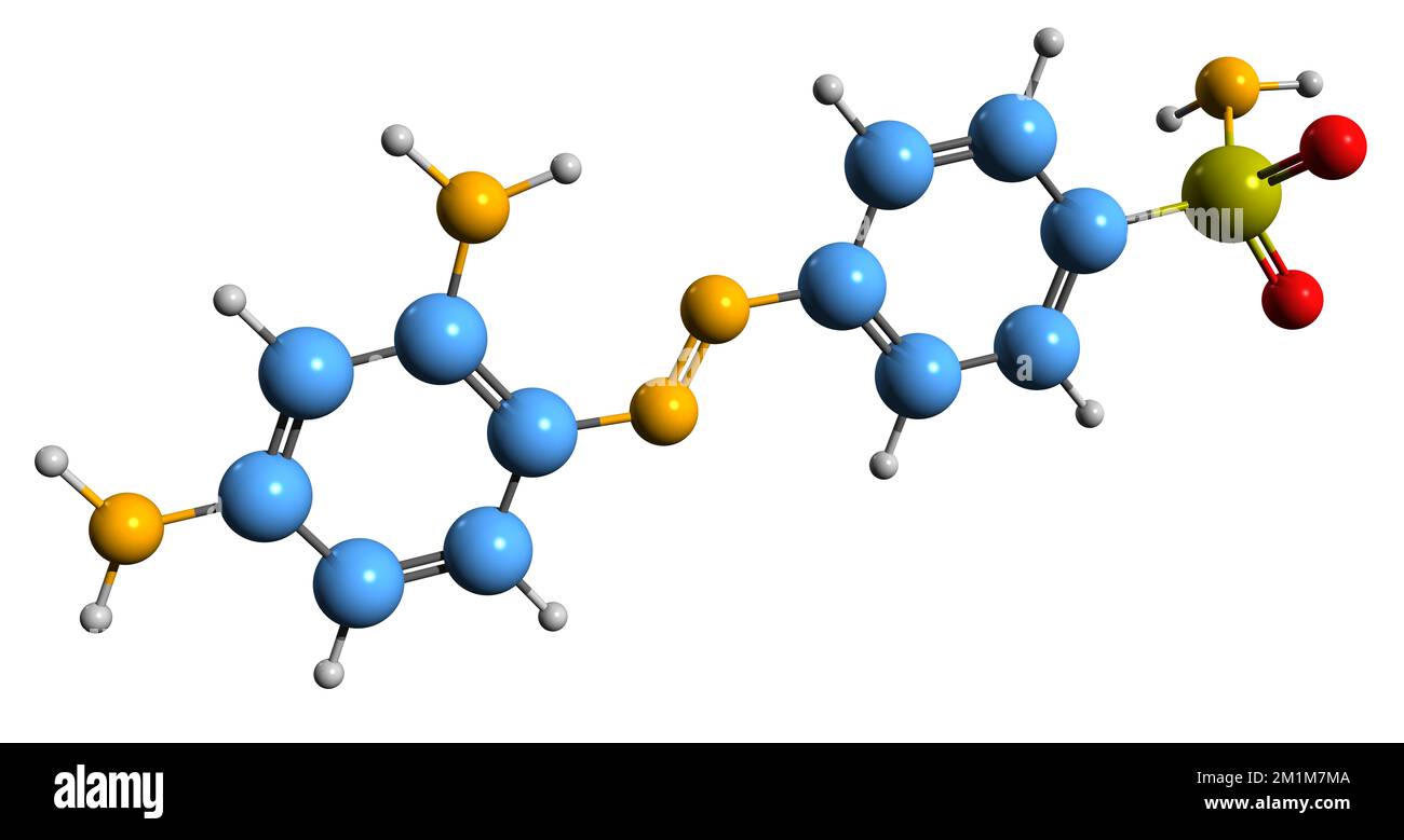 3D image of Prontosil skeletal formula - molecular chemical structure ...