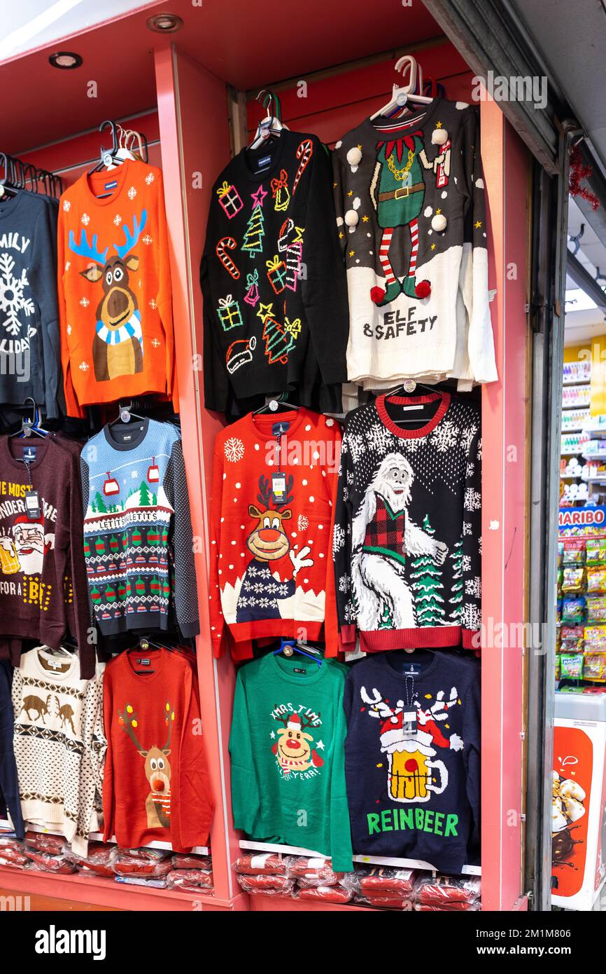 London, UK - 10 December 2022, A temporary seasonal display of ugly ...