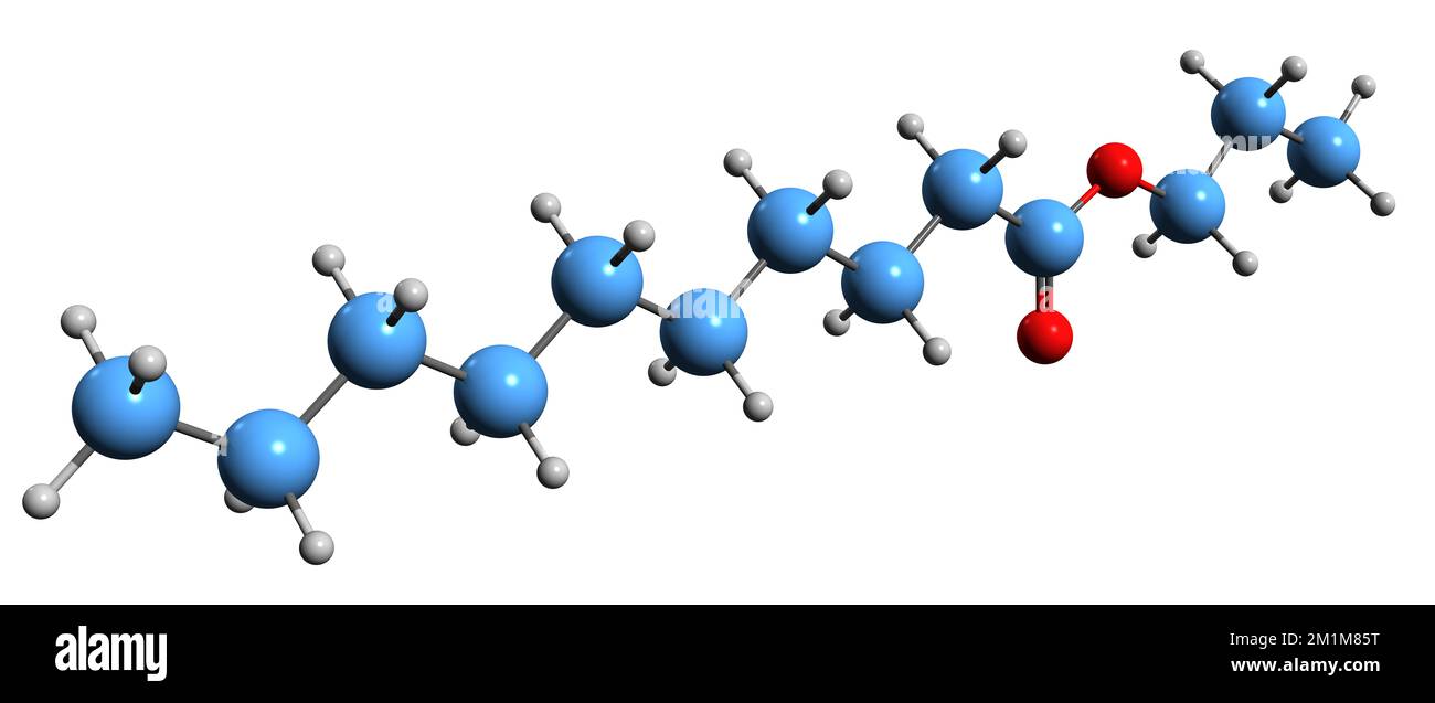 3D image of Propyl decanoate skeletal formula - molecular chemical ...