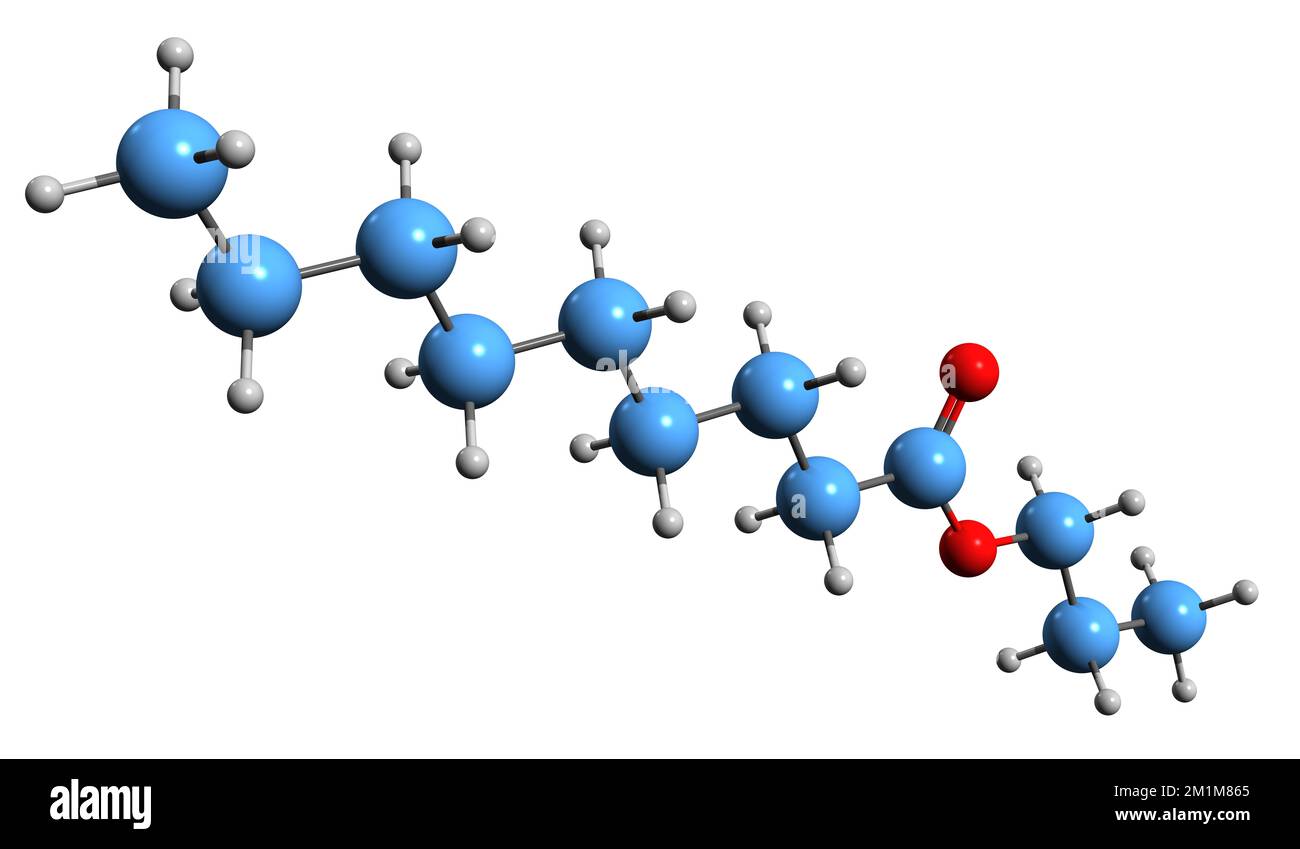 3D image of Propyl nonanoate skeletal formula - molecular chemical ...