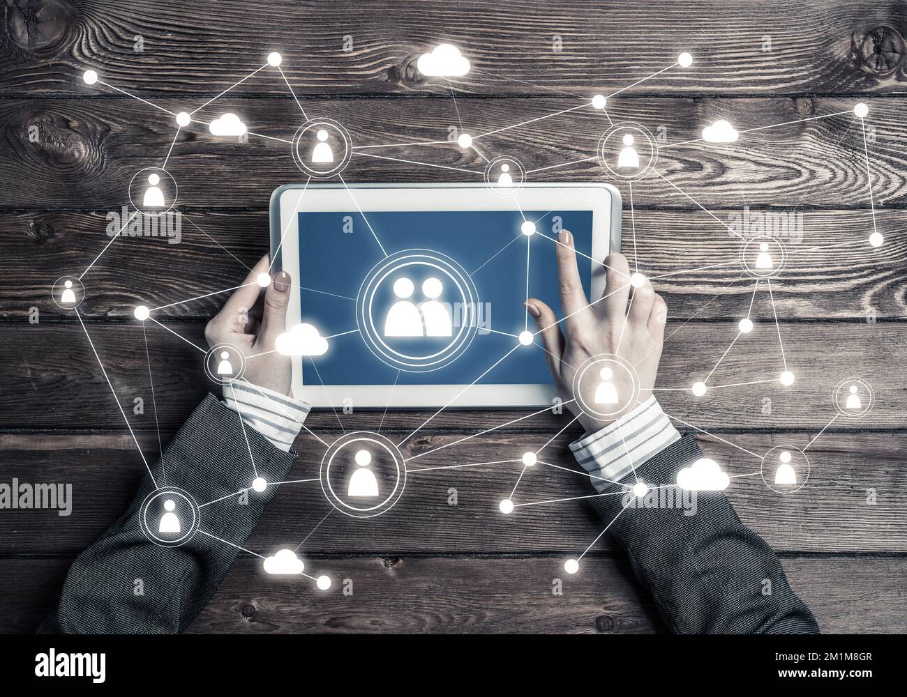 Concept of social communication and networking with social connection ...