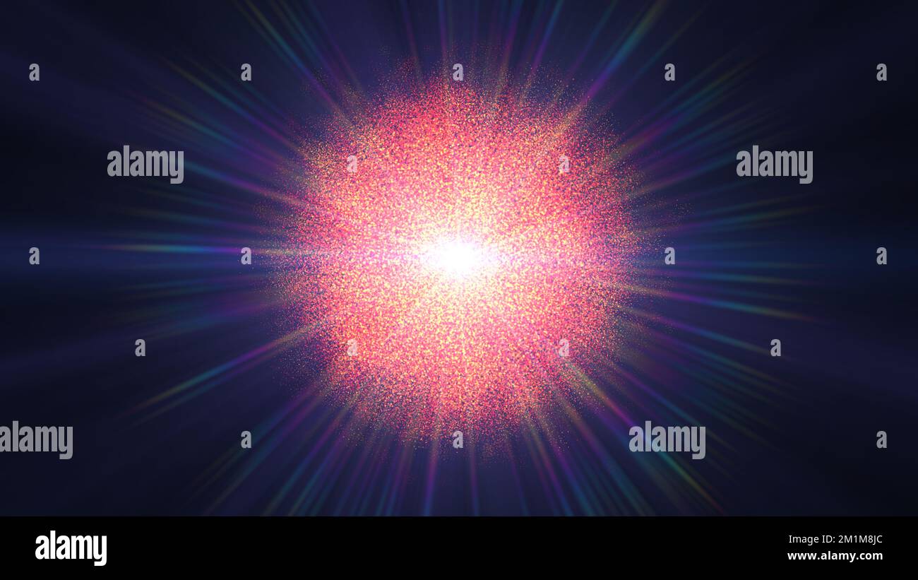 Abstract particles sun solar flare particles illustration 3d render ...