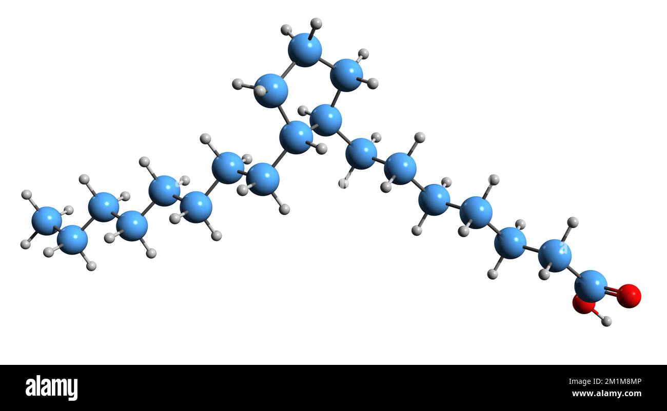 3D image of Prostanoic acid skeletal formula - molecular chemical ...